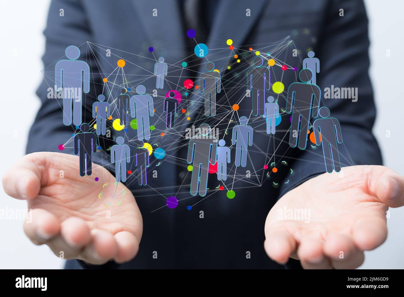 A 3D render of interconnected "Profile" icon being manipulated by a ...