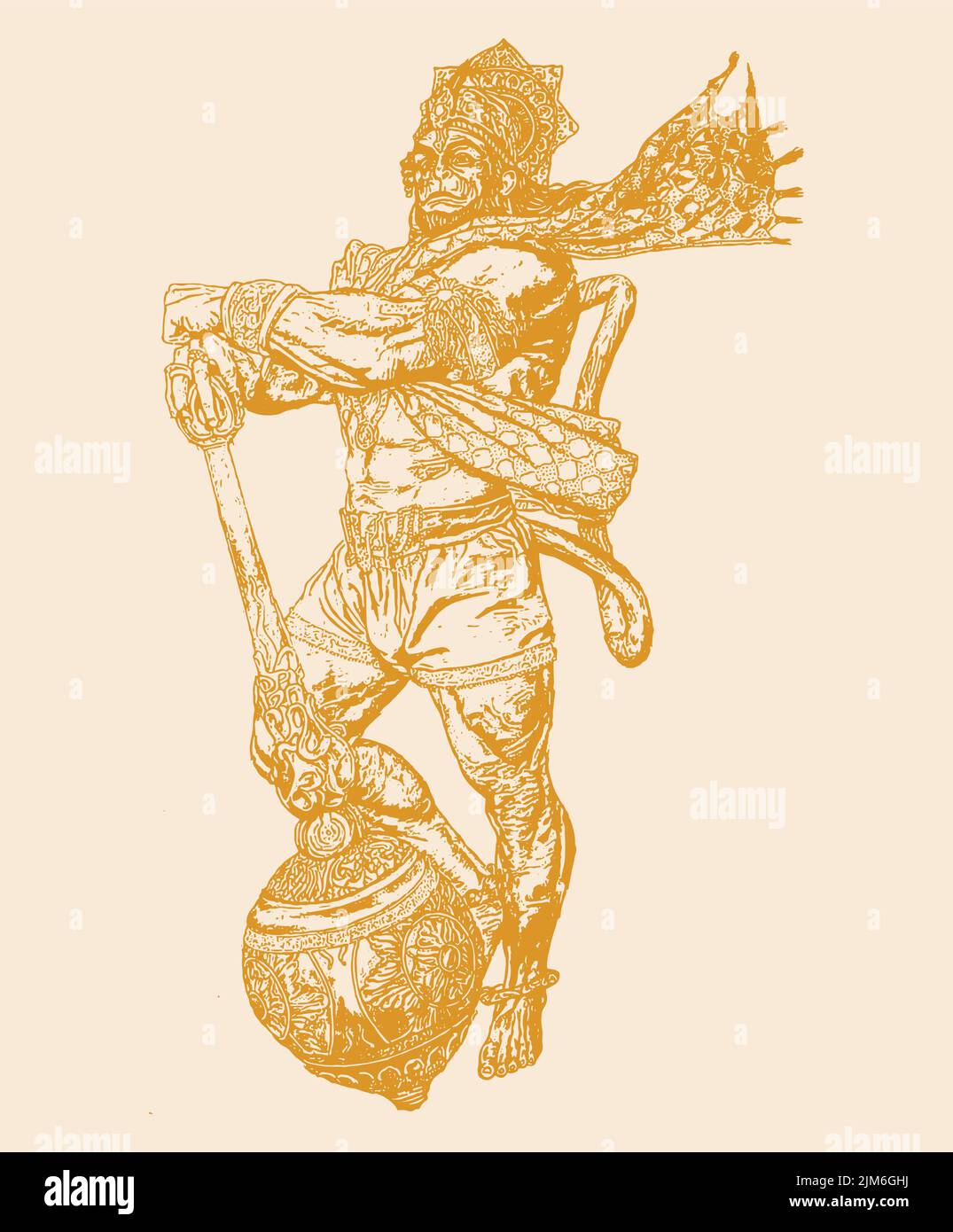 Lord hanuman drawing hi-res stock photography and images - Alamy