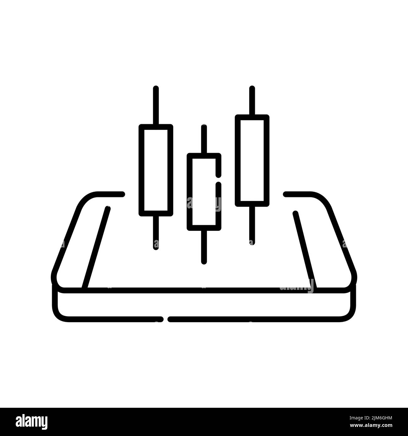 Stock Trading Mobile Phone App Candlestick Chart On An Isometric Smartphone Pixel Perfect