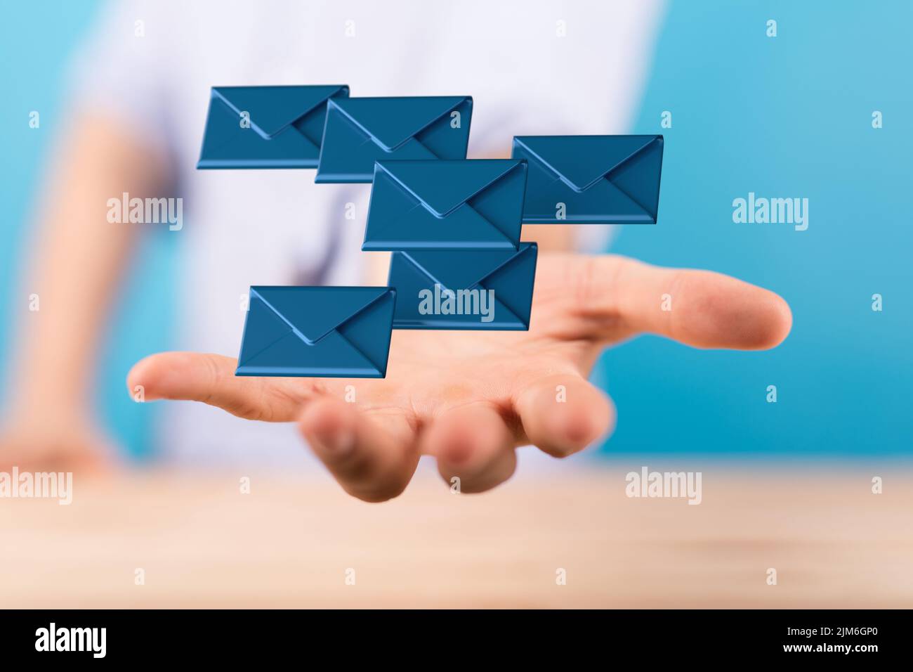 A 3D render of the "Message" icon being manipulated by a person in a ...