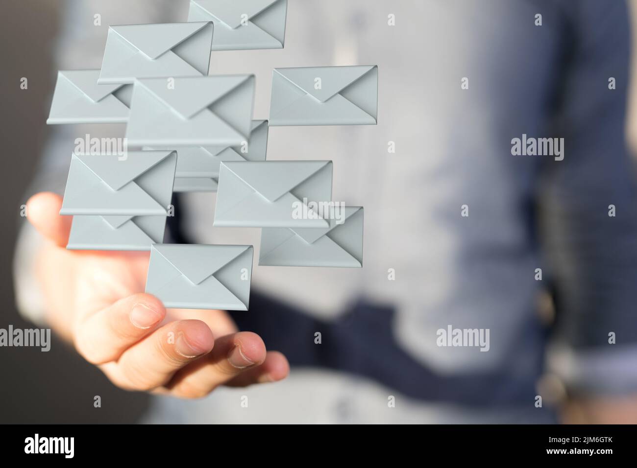 A 3D render of the "Message" icon being manipulated by a person in a ...