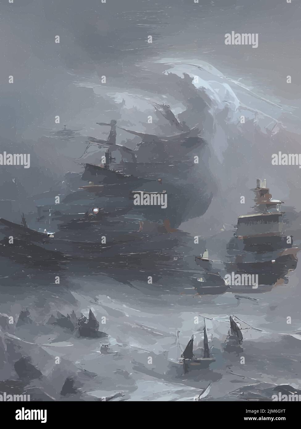 storm over the sea with ship Stock Vector Image & Art - Alamy