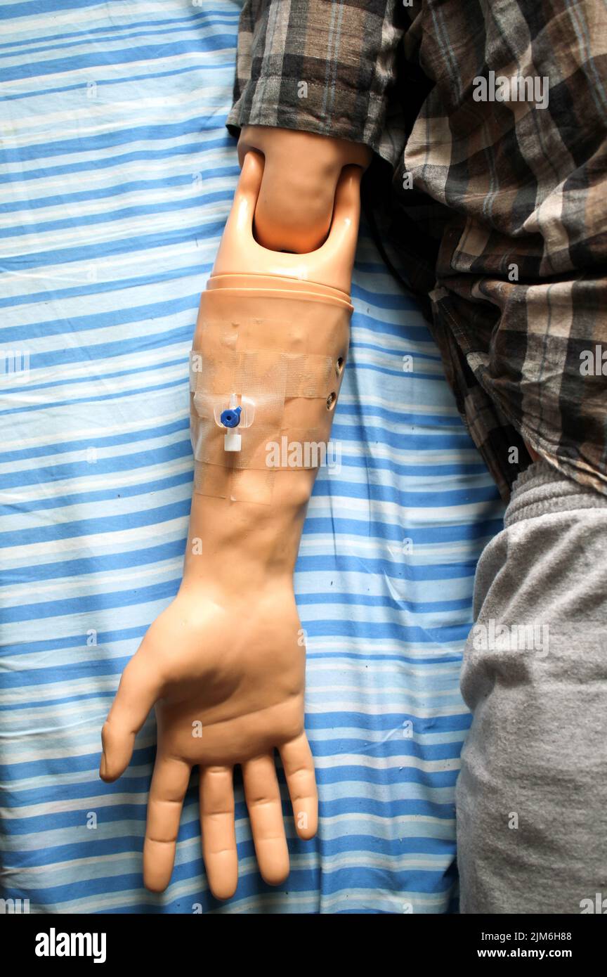 A patient simulator is seen at Odessa National Medical University. HAL patient manikin with ...