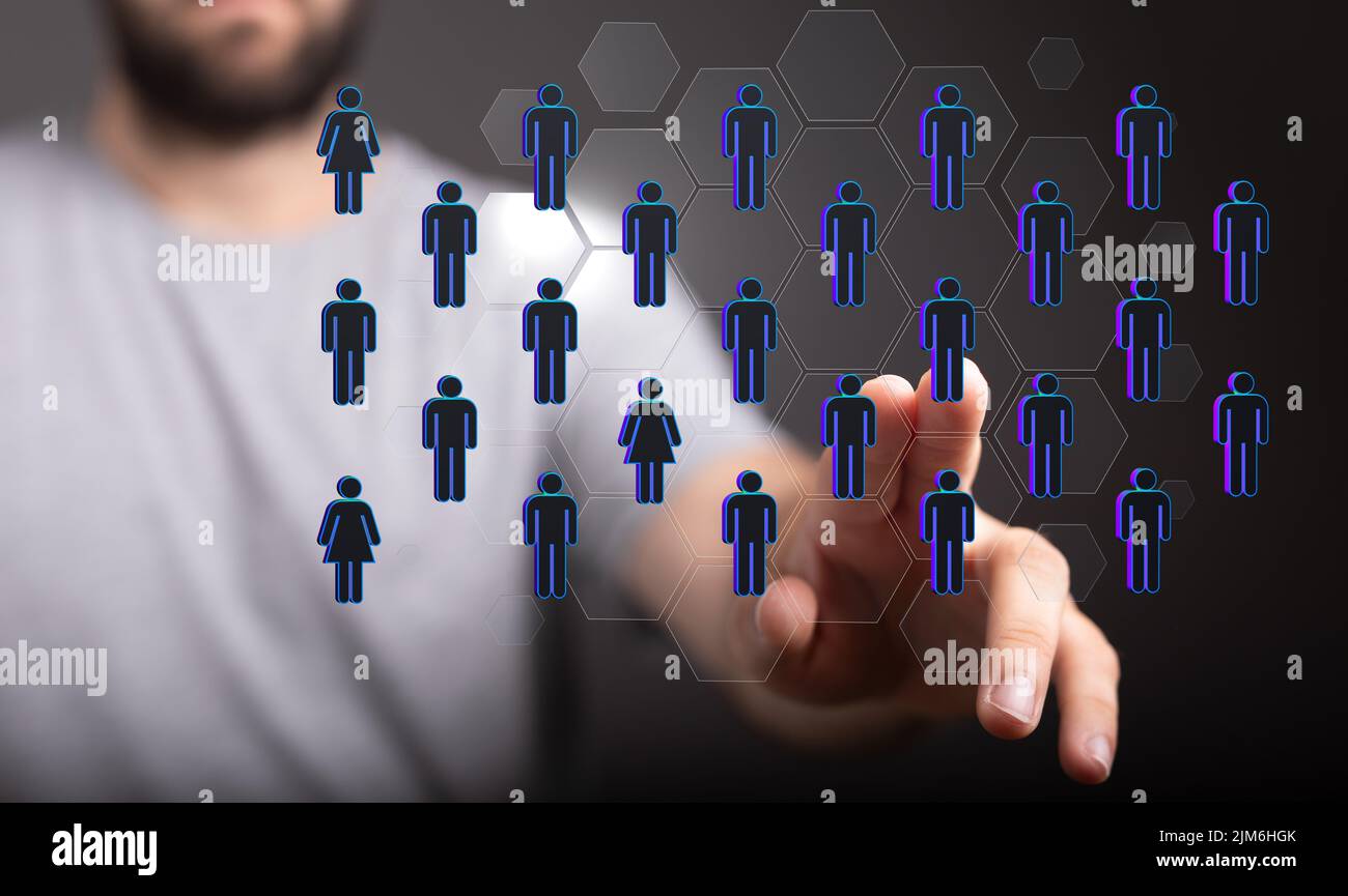 People interconnected on concept team hi-res stock photography and ...