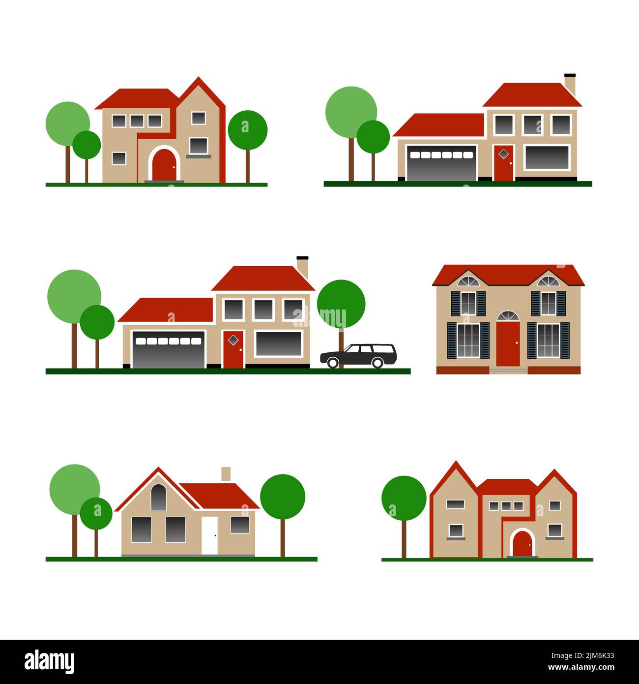 Symbolic vector images of buildings. Design element Stock Vector Image ...