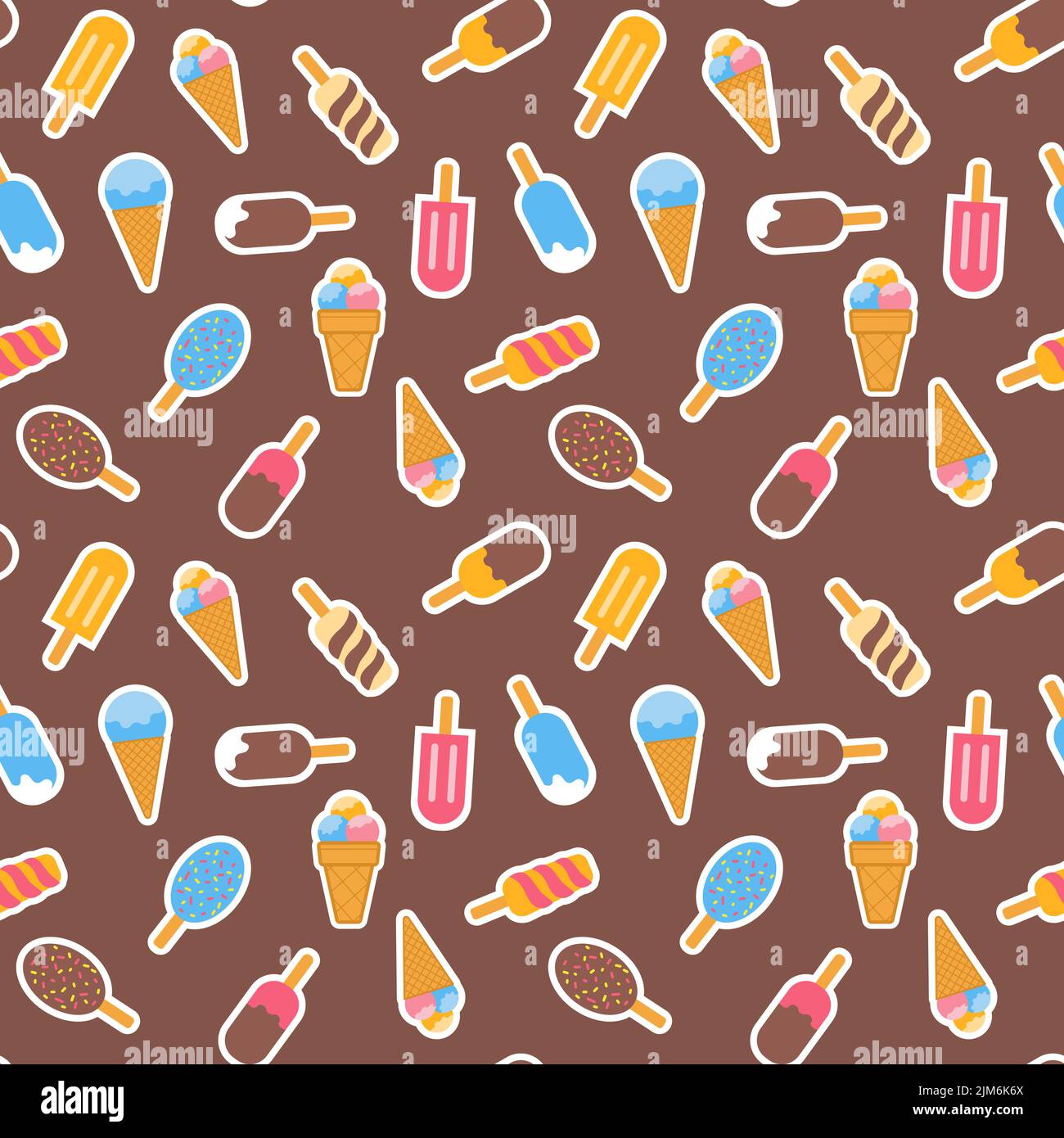 Different types of ice cream seamless pattern for textile decoration ...