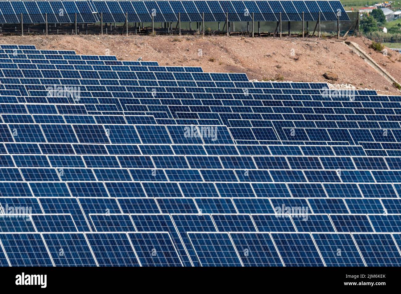 A perspective shot of a huge area with the installation of technology ...