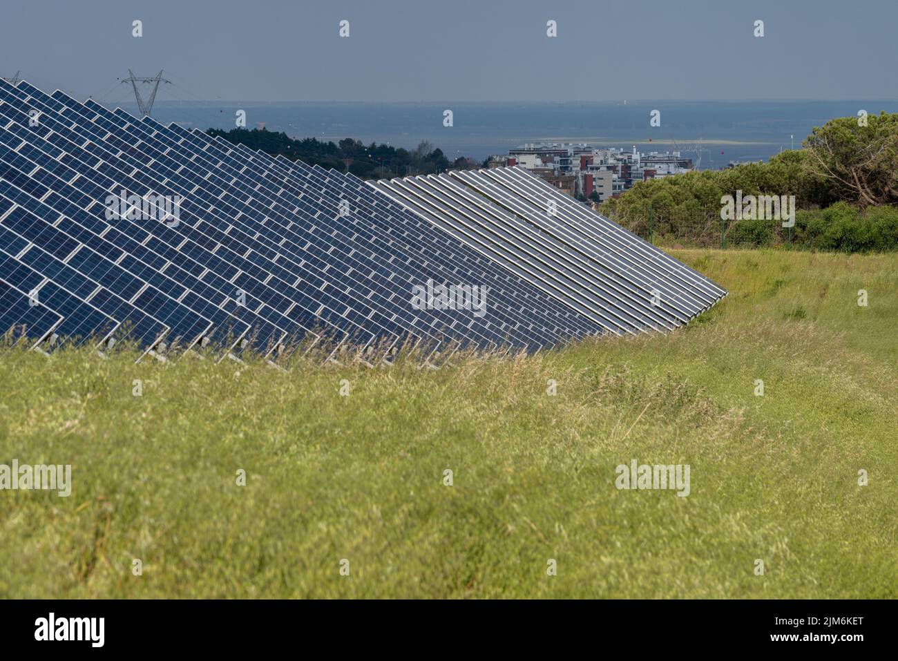 The area with the installation of solar panels Stock Photo - Alamy