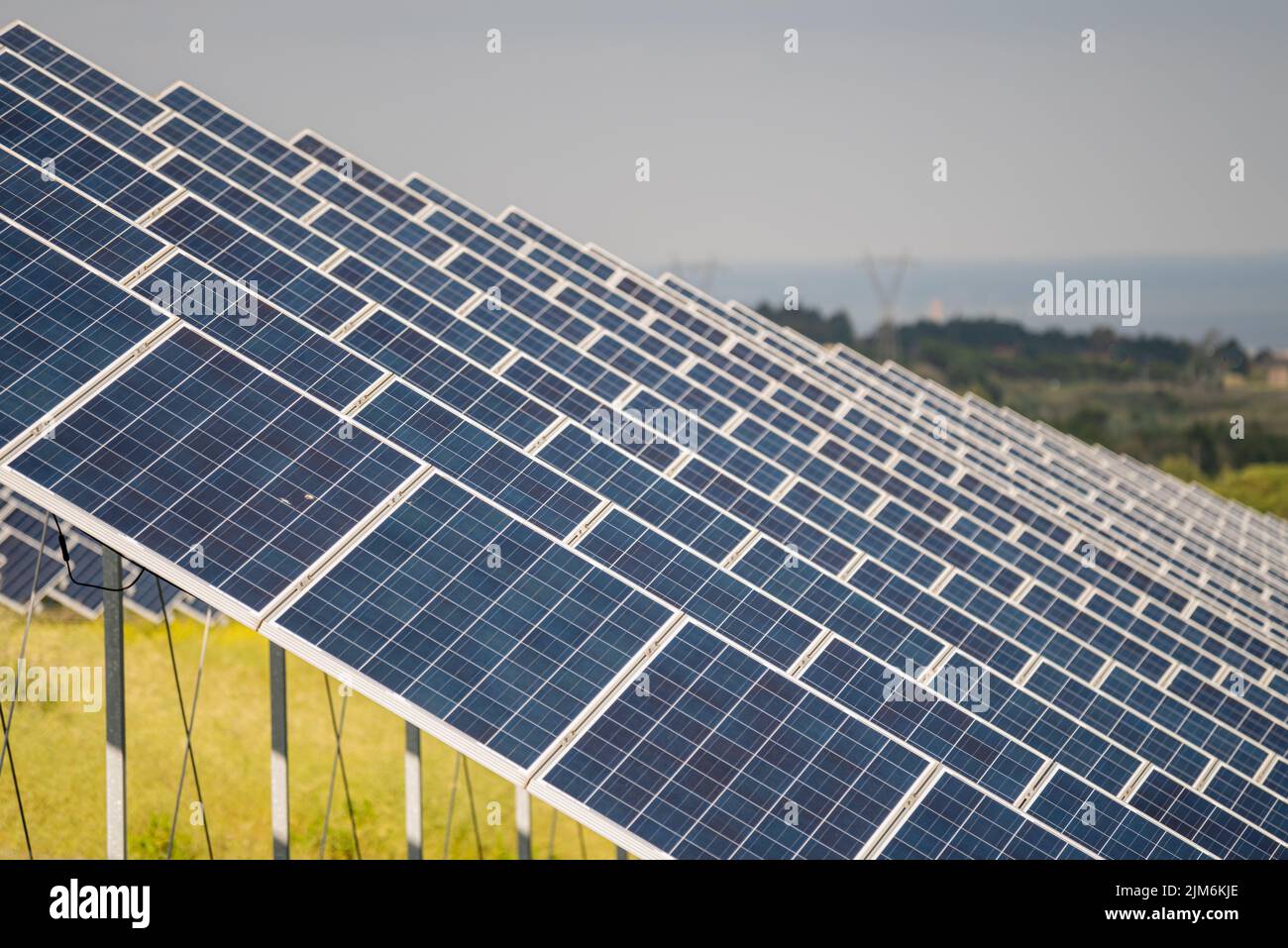The area with the installation of solar panels Stock Photo - Alamy