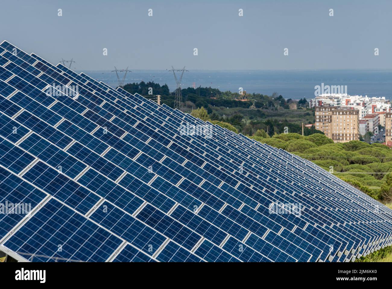 The area with the installation of solar panels Stock Photo - Alamy