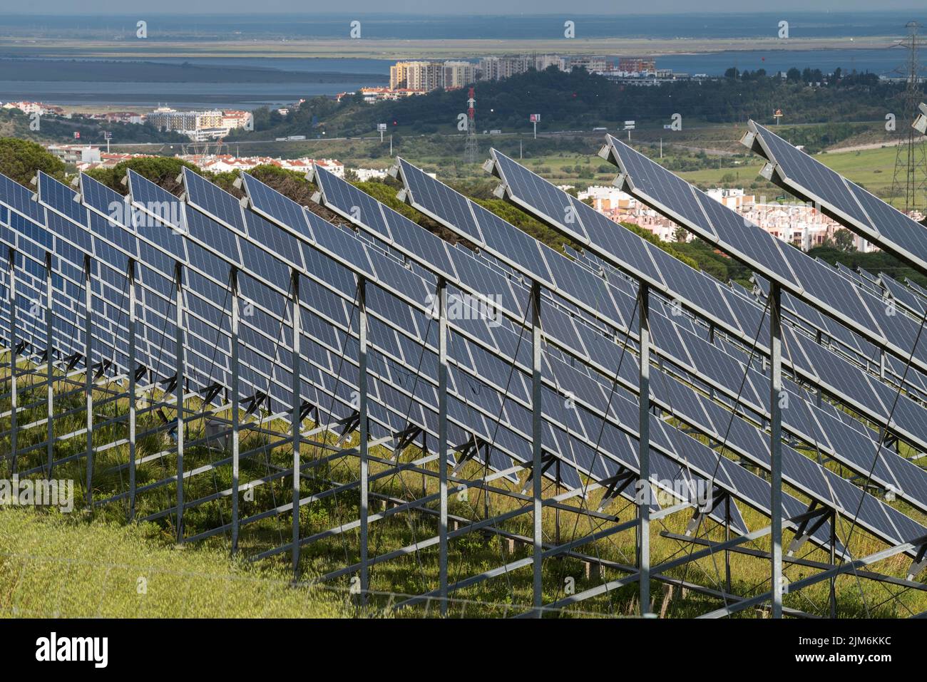 A top view over area with installation of solar panels Stock Photo - Alamy
