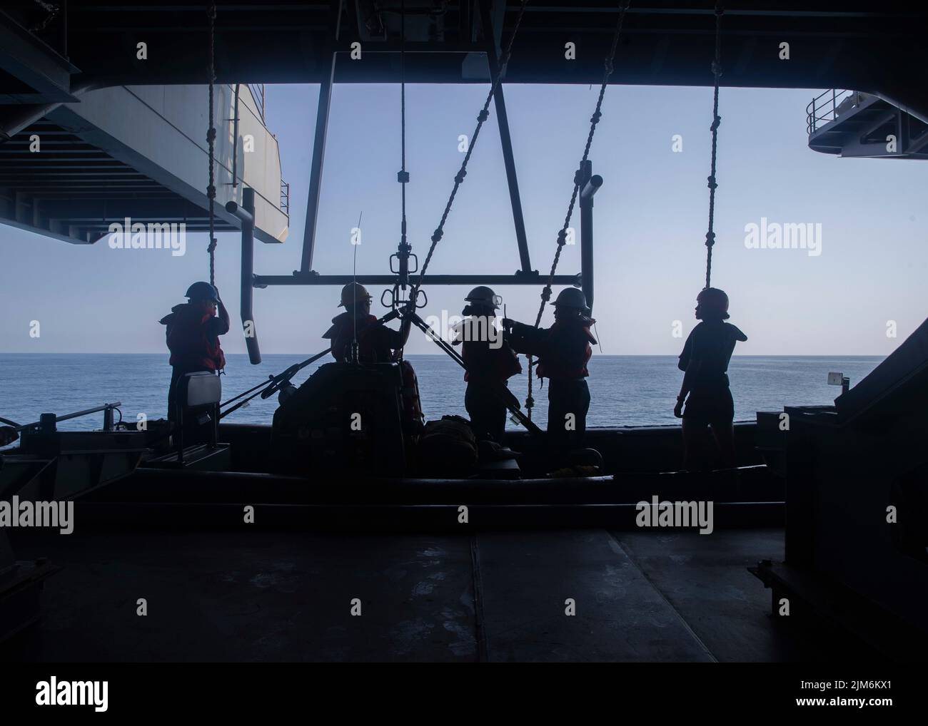 Sailors assigned to USS Gerald R. Ford’s (CVN 78) deck department ...