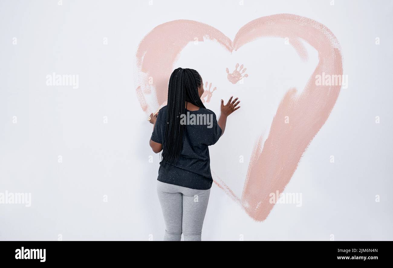 Instead of a Valentines Day card, how about a mural. a young woman ...
