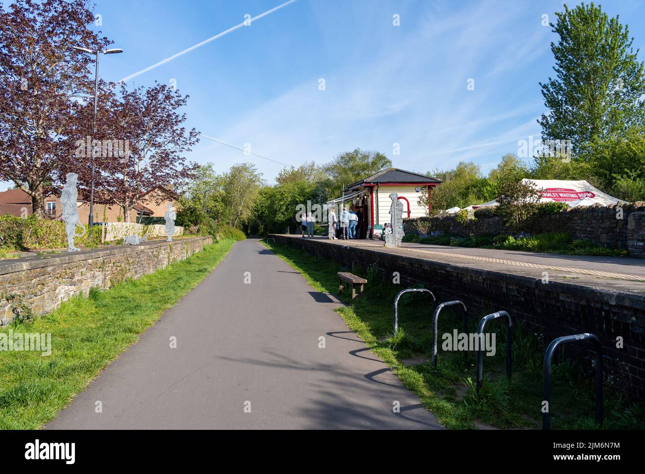 Warmly Train Station on the Bristol & Bath Railway Path on a spring's ...