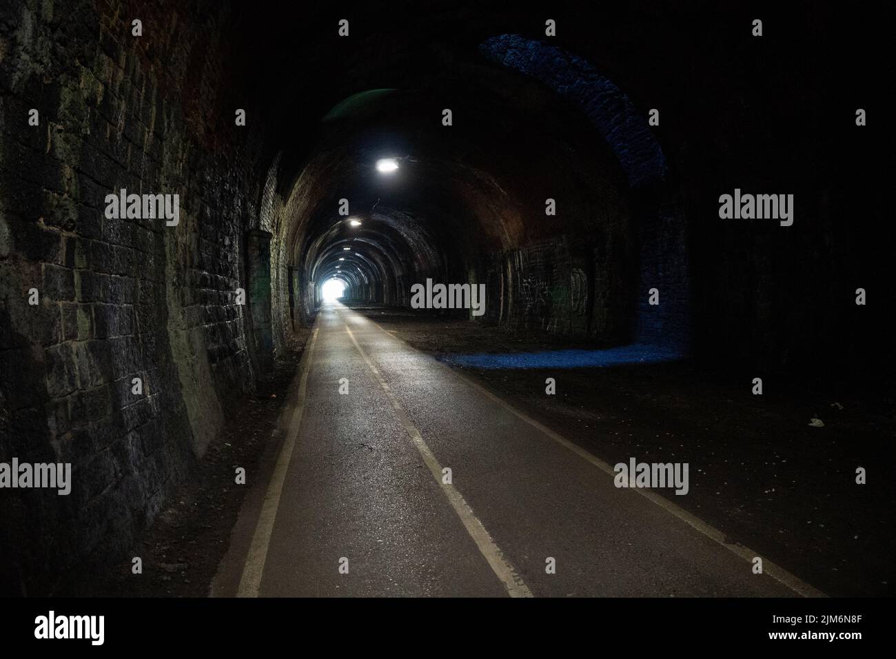 A former railway tunnel on part of the Bristol & Bath Railway Path ...