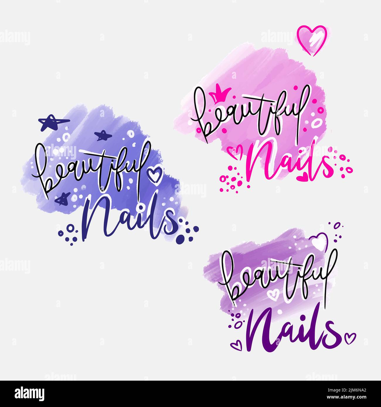 Beautiful nails, handwritten inscription, fashion, lettering design, on ...