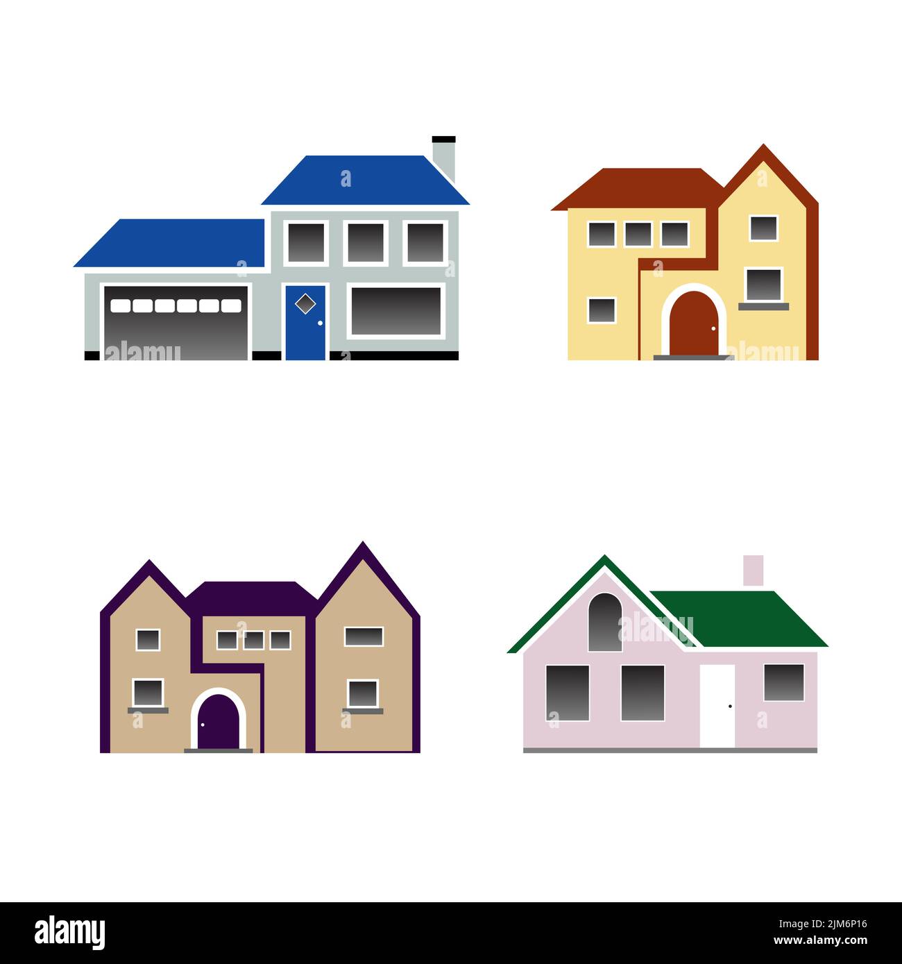 Symbolic vector images of buildings. Design element Stock Vector Image ...