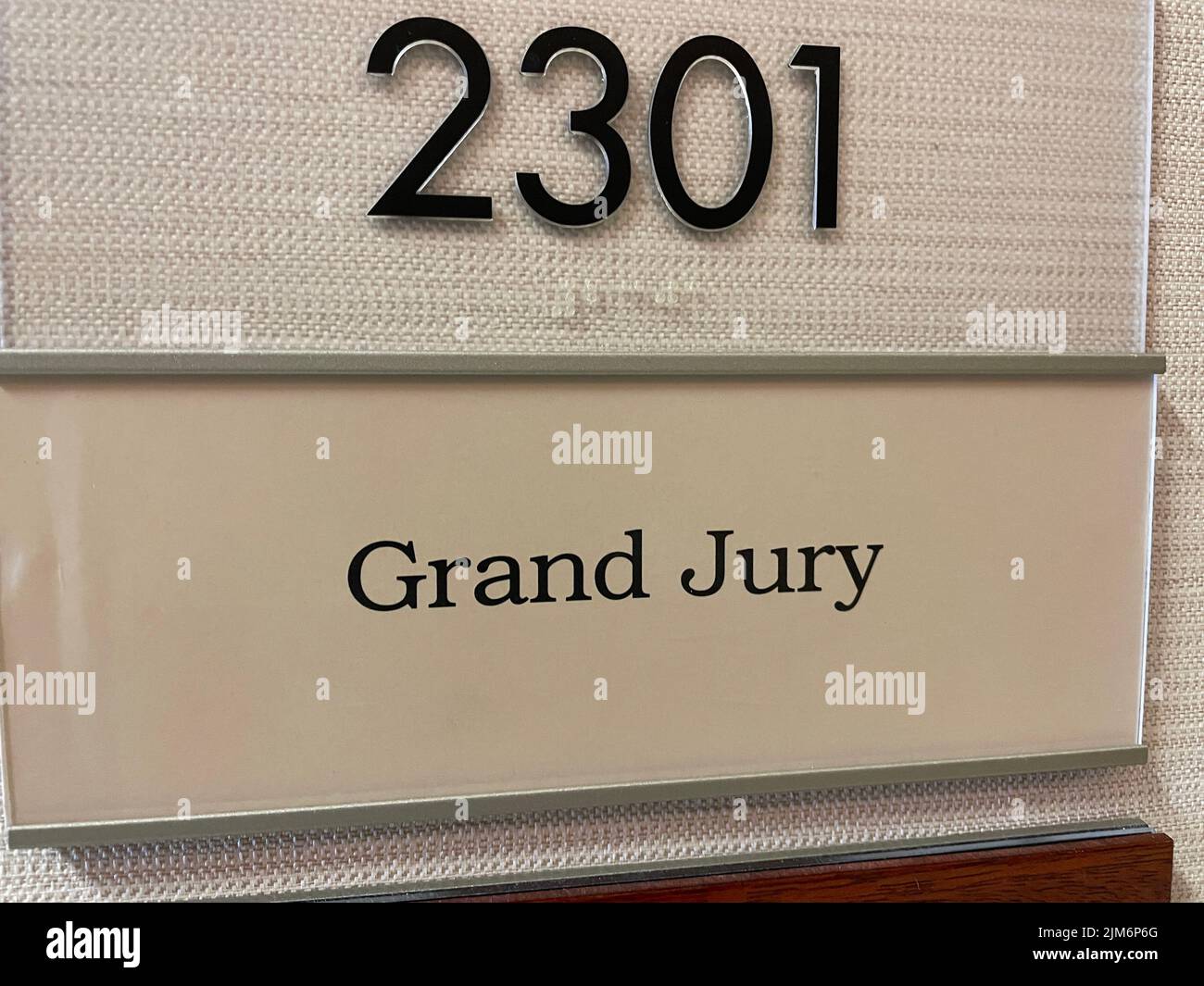 Augusta, Ga USA - 04 22 22: Close up Grand Jury sign in a CourtHouse ...