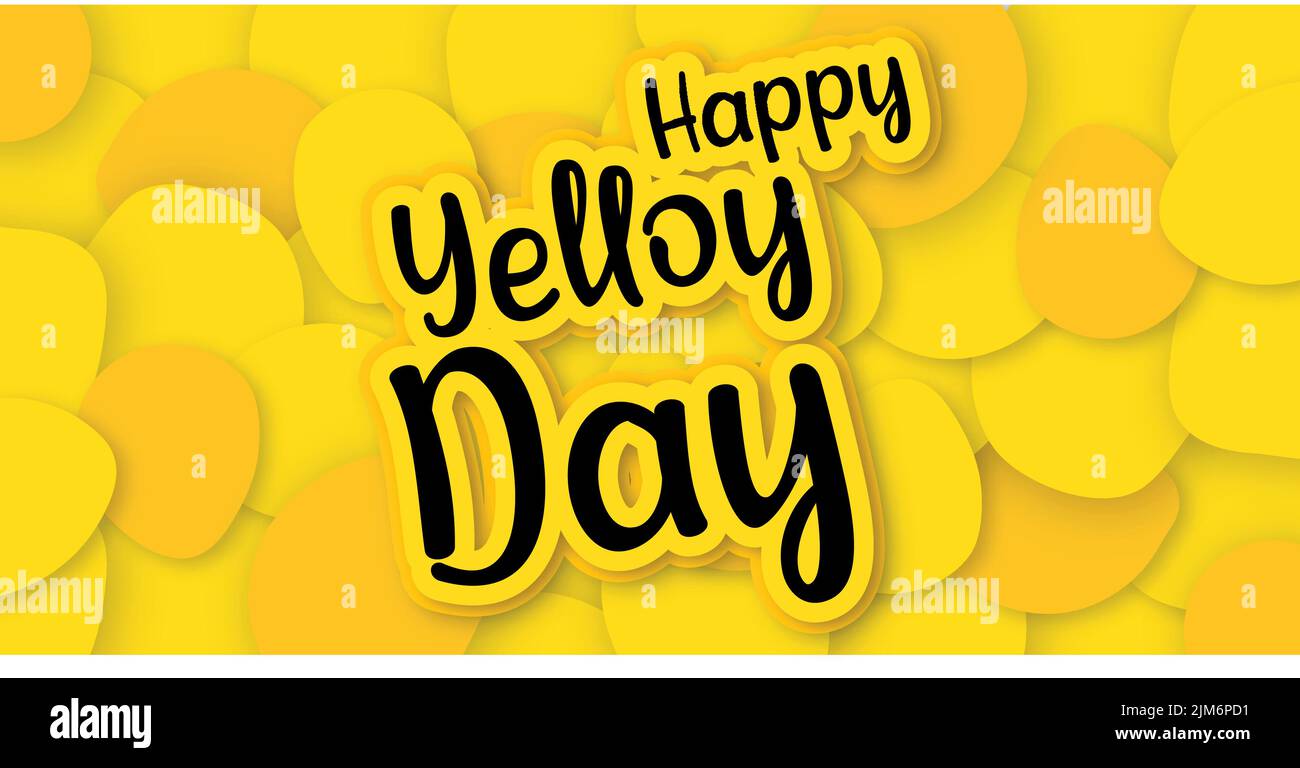 A vector Design of "happy yellow day" in yellow background Stock Vector ...