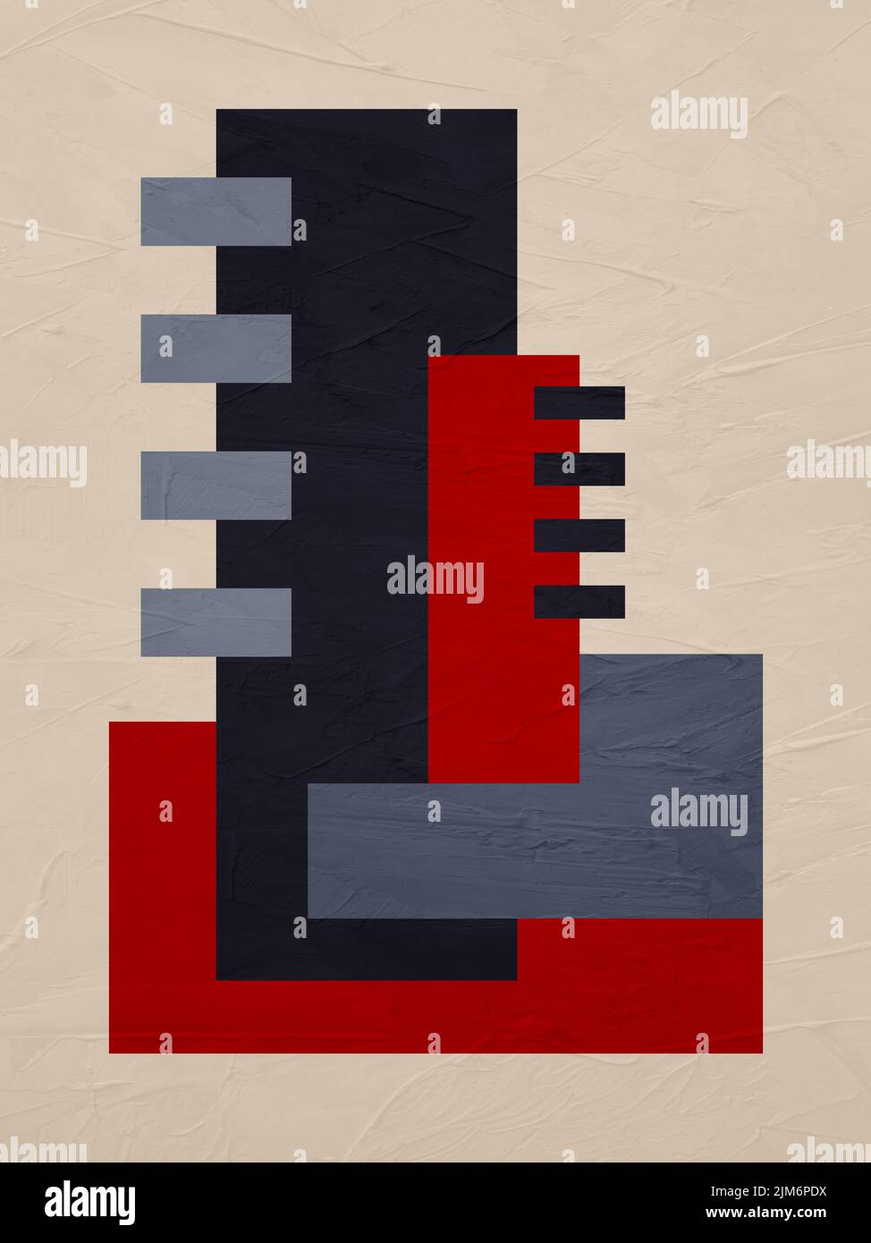 Abstract art of geometric shapes with colorful texture, modern art and ...