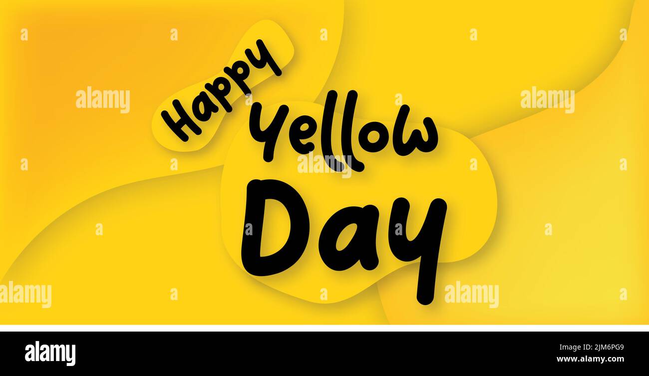 A vector Design of "happy yellow day" in yellow background Stock Vector ...