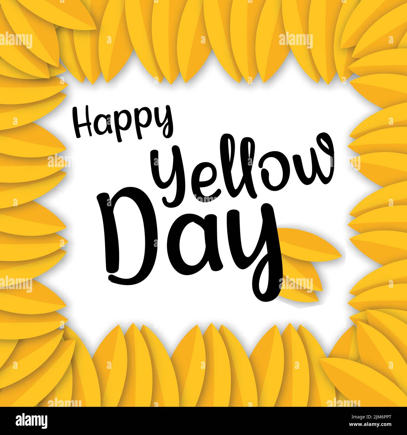A vector Design of "happy yellow day" in yellow background Stock Vector ...