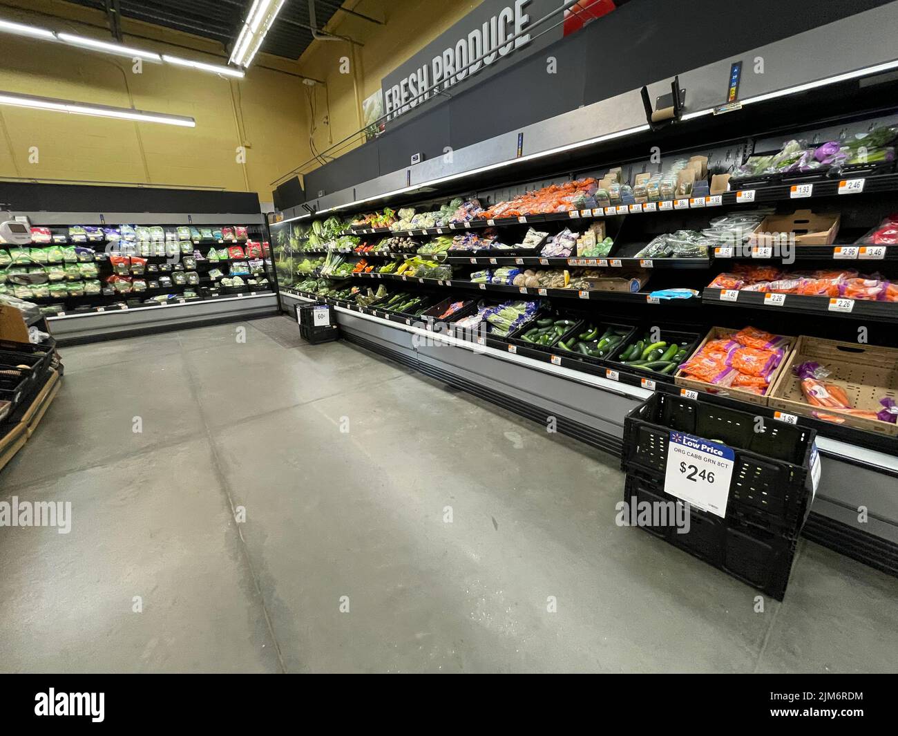 Augusta, Ga USA - 11 28 21: Walmart interior Belair road fresh produce ...