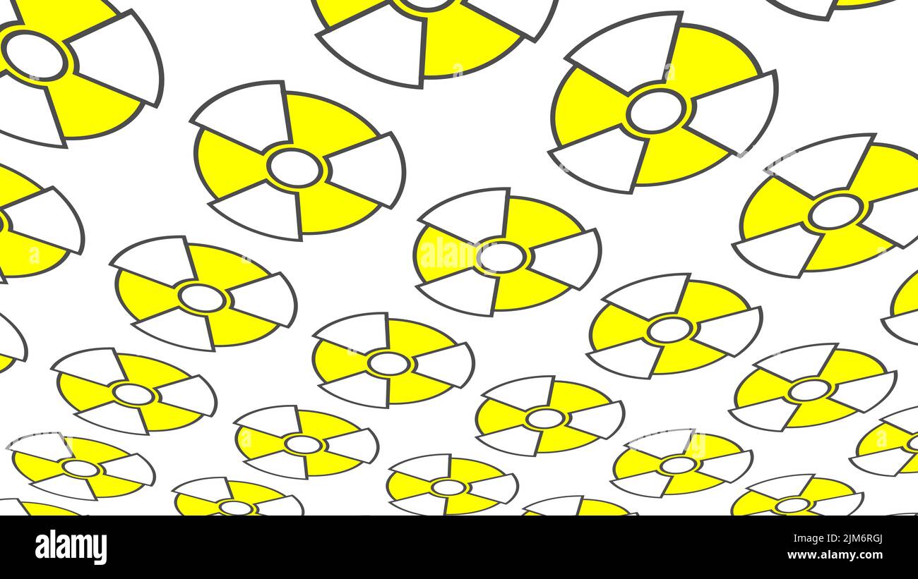 Background from the sign of radiation. Nuclear war. 3D rendering Stock ...
