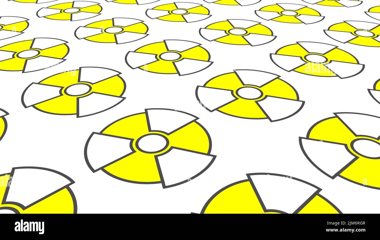 Background from the sign of radiation. Nuclear war. 3D rendering Stock ...
