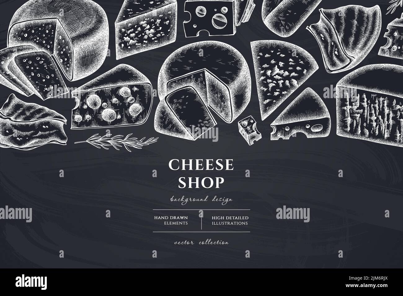 Cheese hand drawn illustration design. Background with chalk brie ...