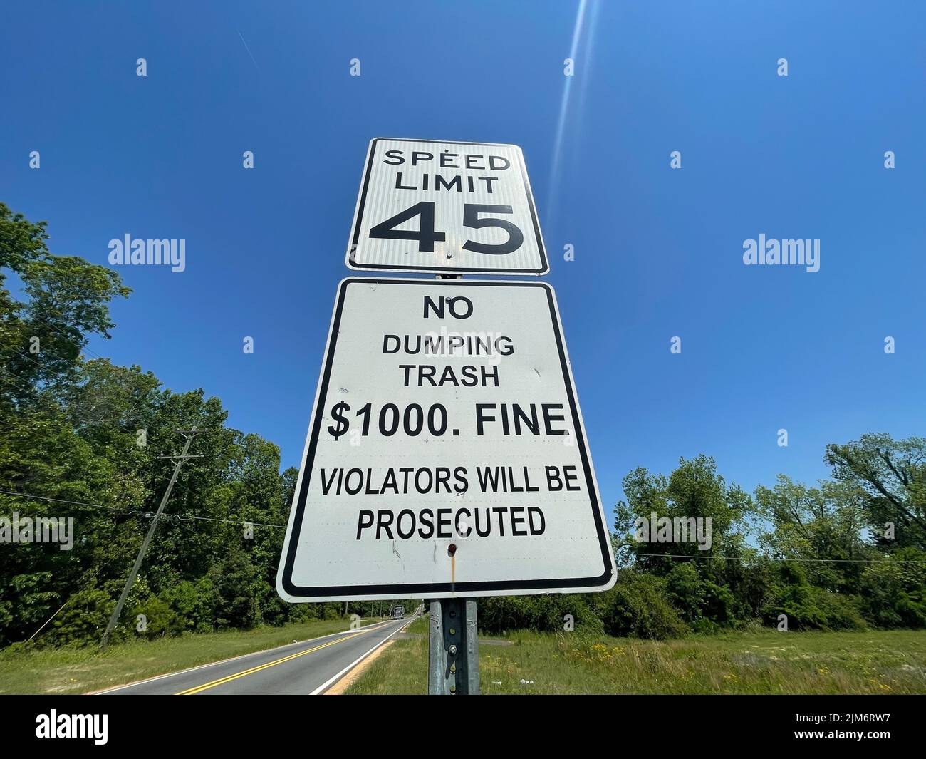 Augusta, Ga USA - 04 02 22: Street traffic signs speed limit 45 No ...