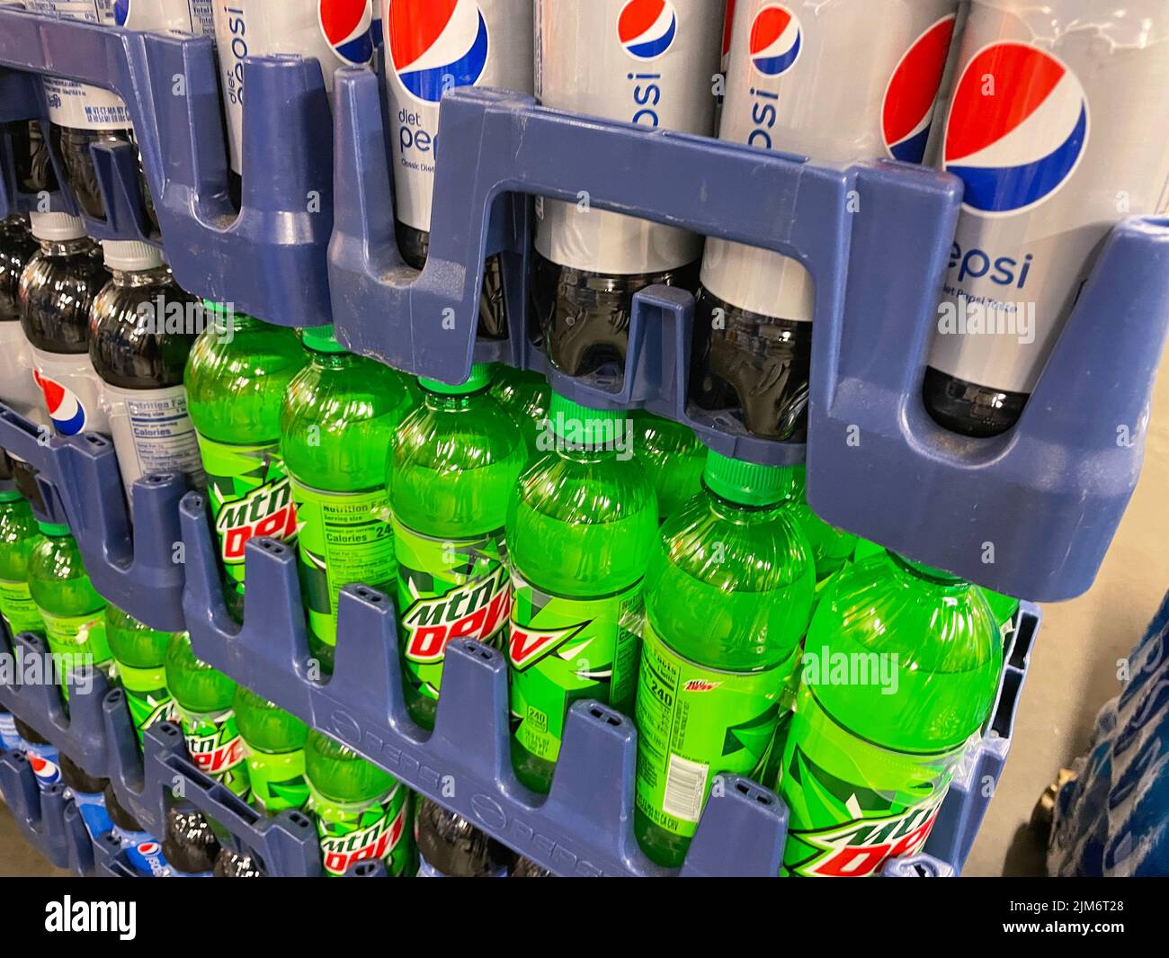 Grovetown, Ga USA - 12 21 21: Retail grocery store Various Pepsi ...