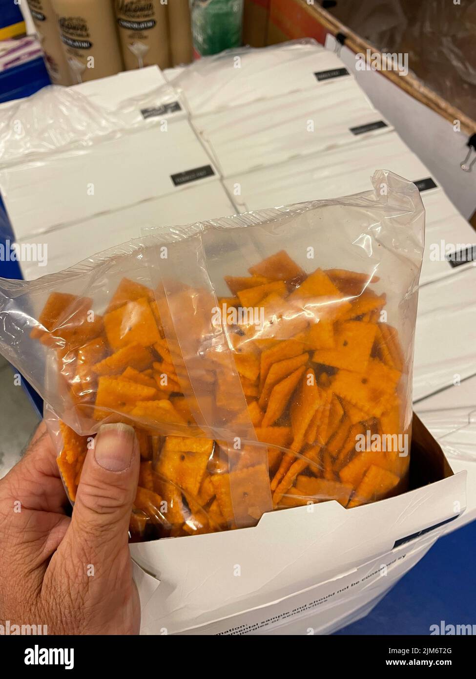 Grovetown, Ga USA - 12 21 21: Retail grocery store bag of snacks no ...