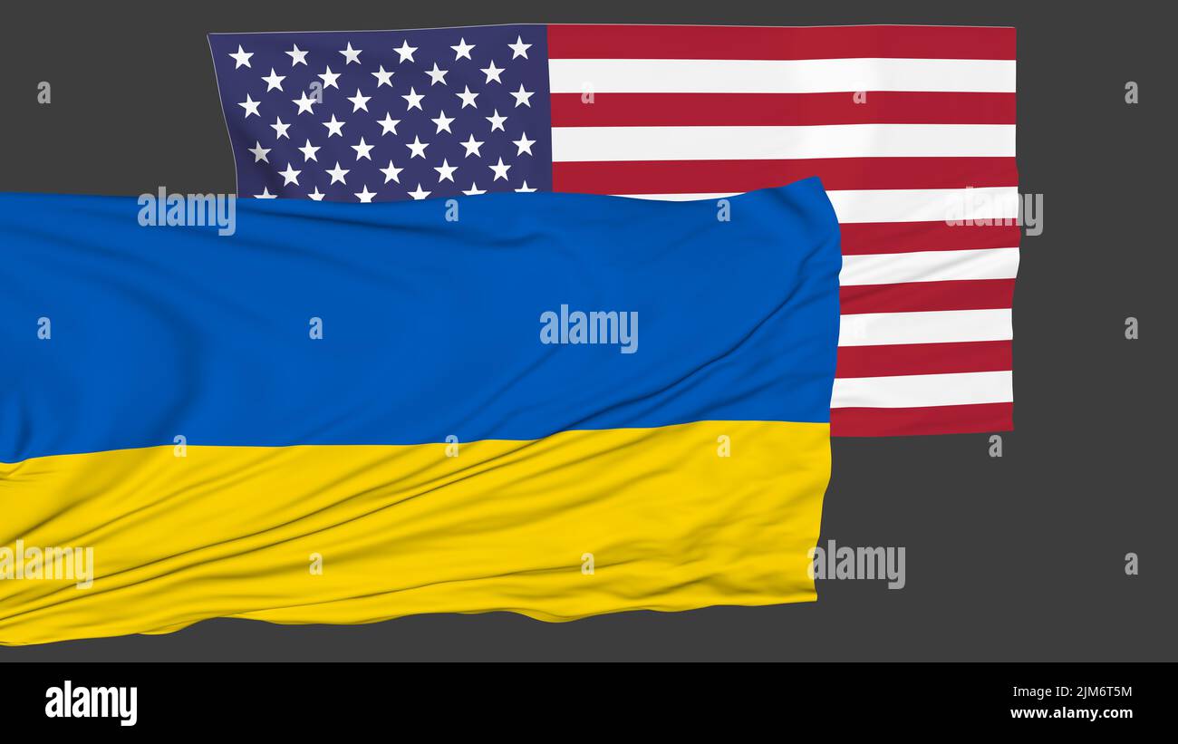 Ukrainian and American flags. Solidarity of countries Stock Photo - Alamy