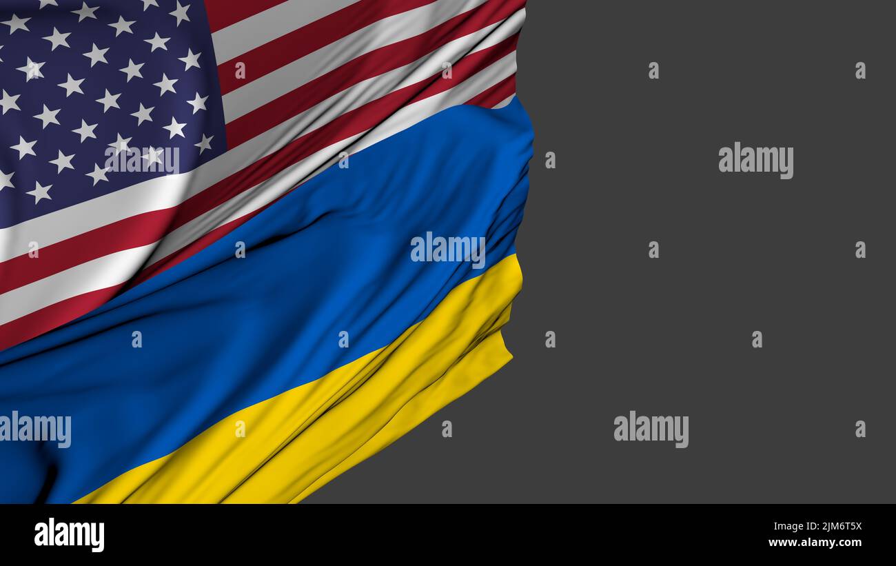 Ukrainian and American flags. Solidarity of countries Stock Photo - Alamy