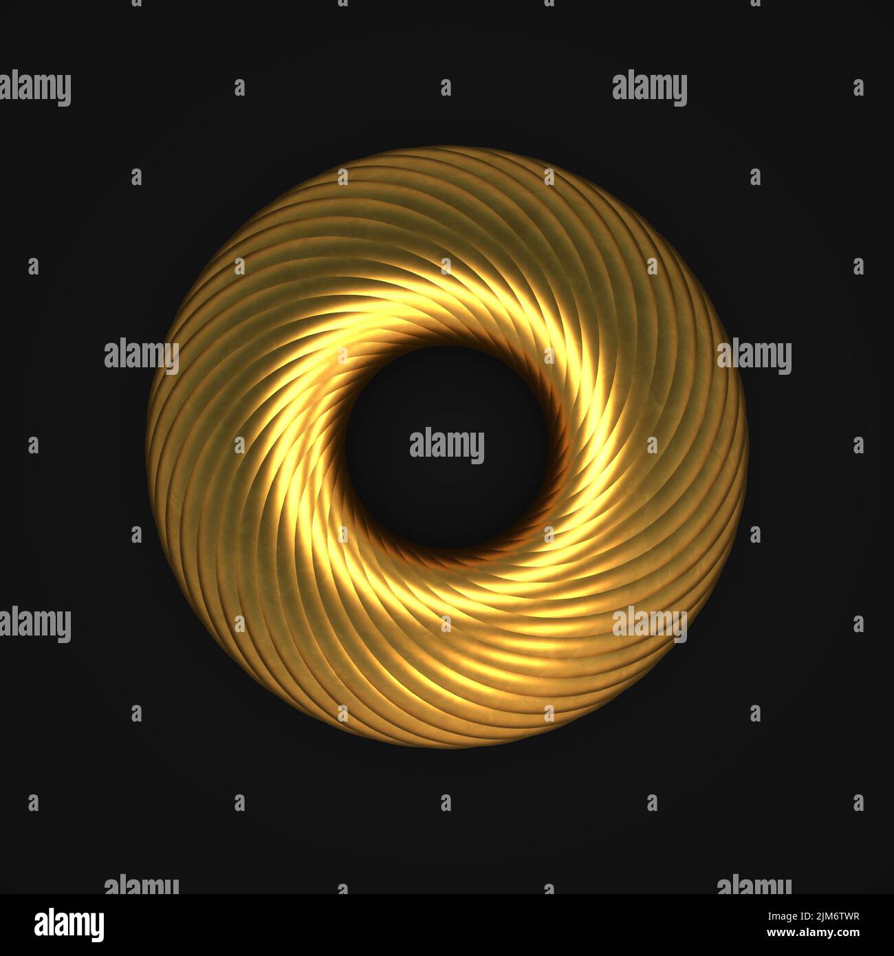 A 3D volume gold circular pattern. Rendering an image Stock Photo - Alamy