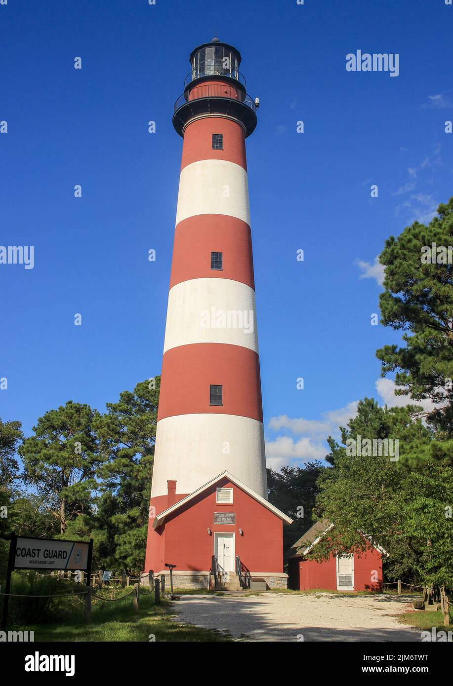 A vertical shot of Assateague Lighthouse Stock Photo - Alamy