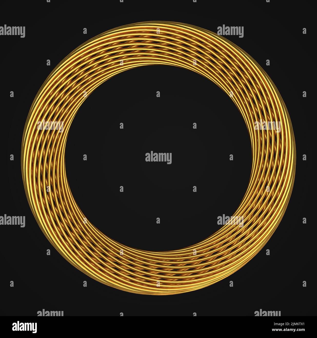 A 3D volume gold circular pattern. Rendering an image Stock Photo - Alamy