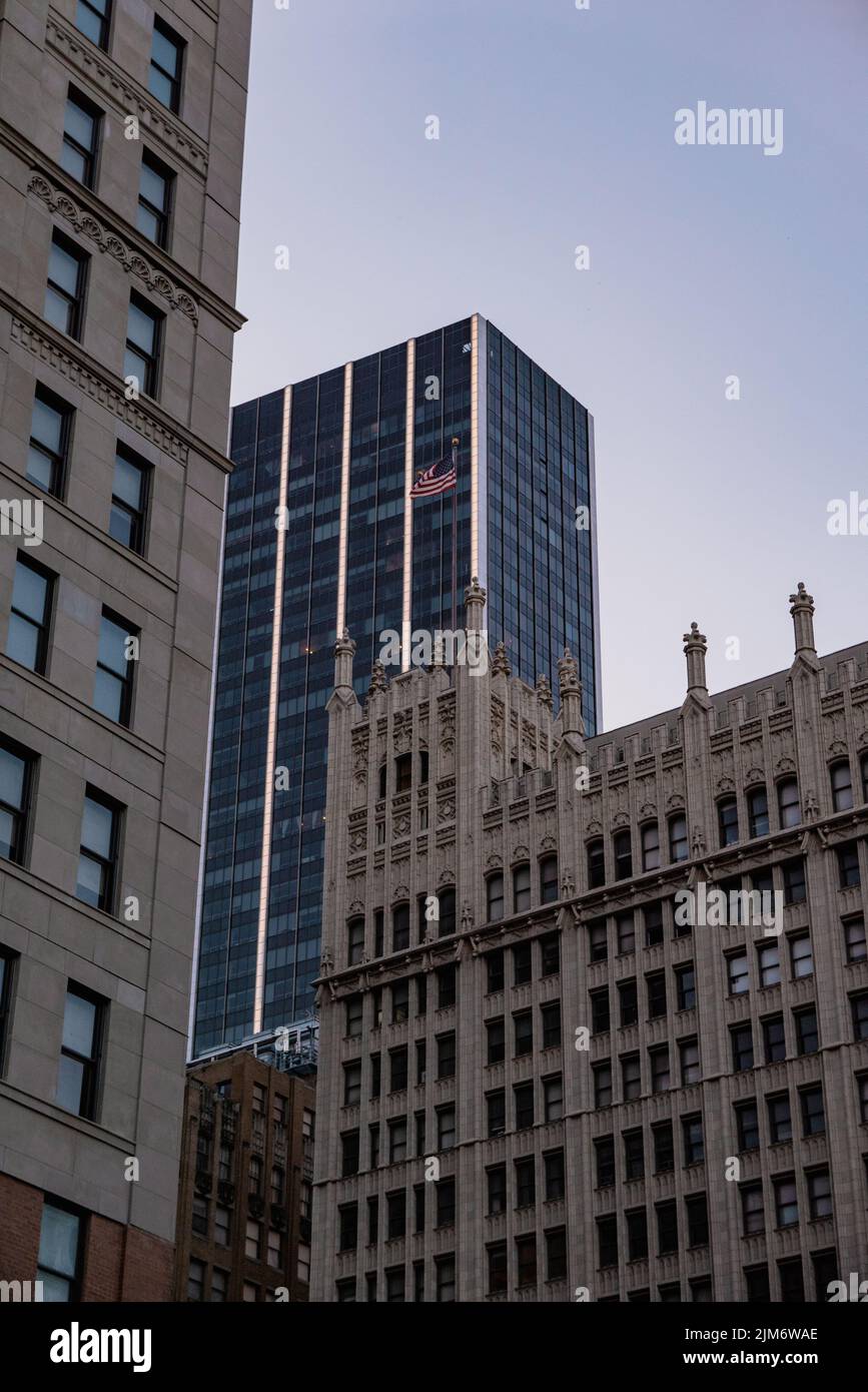 The architectural details of Kirby building next to other skyline ...