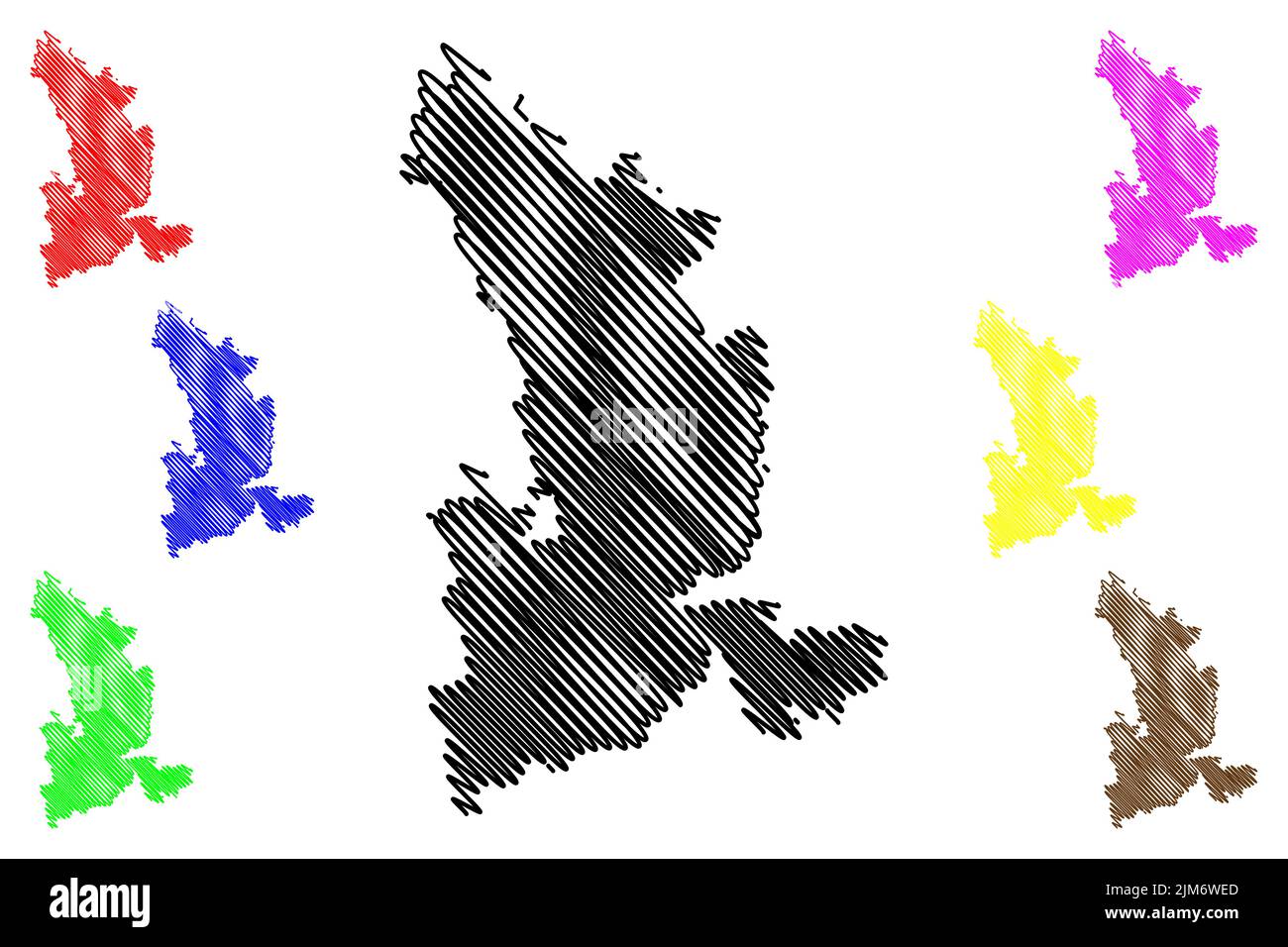 Sarvisalo island (Republic of Finland) map vector illustration ...
