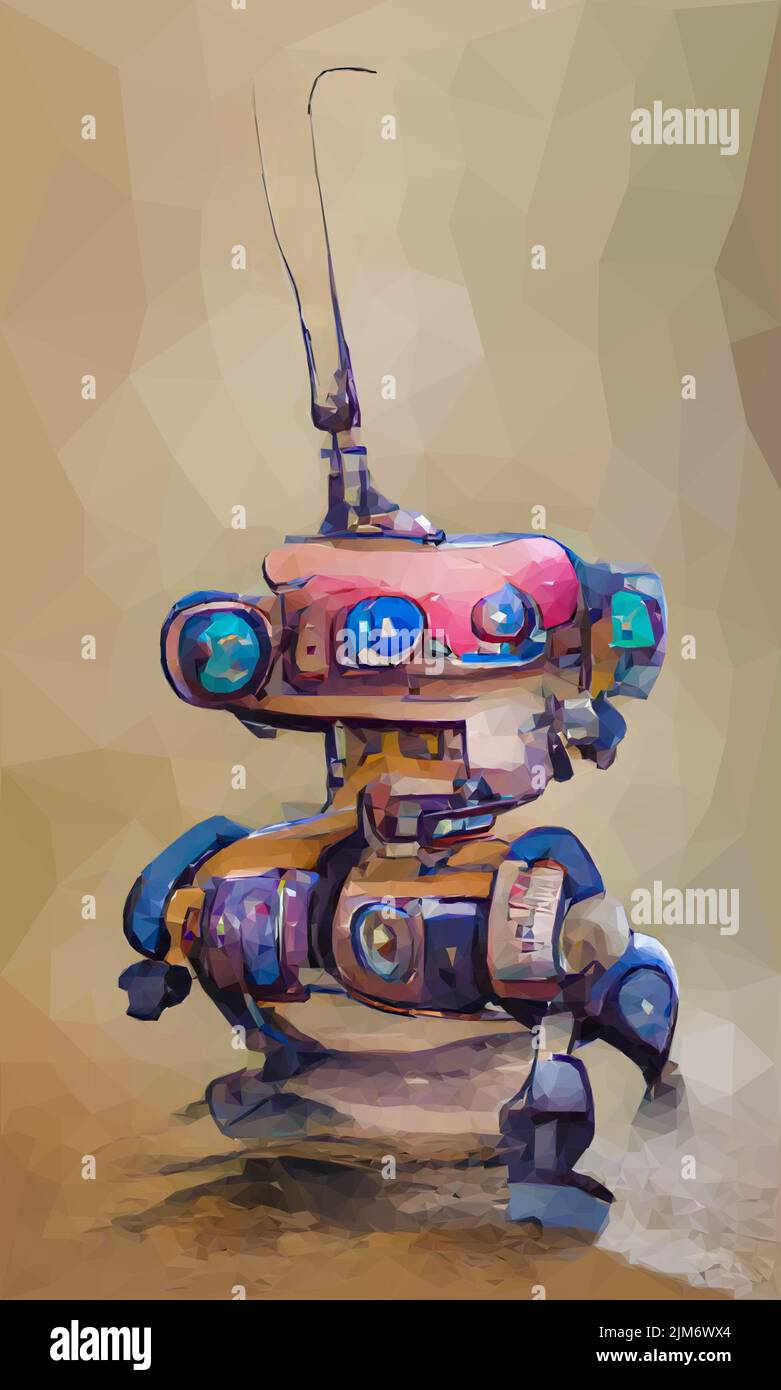 A low poly style illustration of a futuristic modern robot design Stock ...