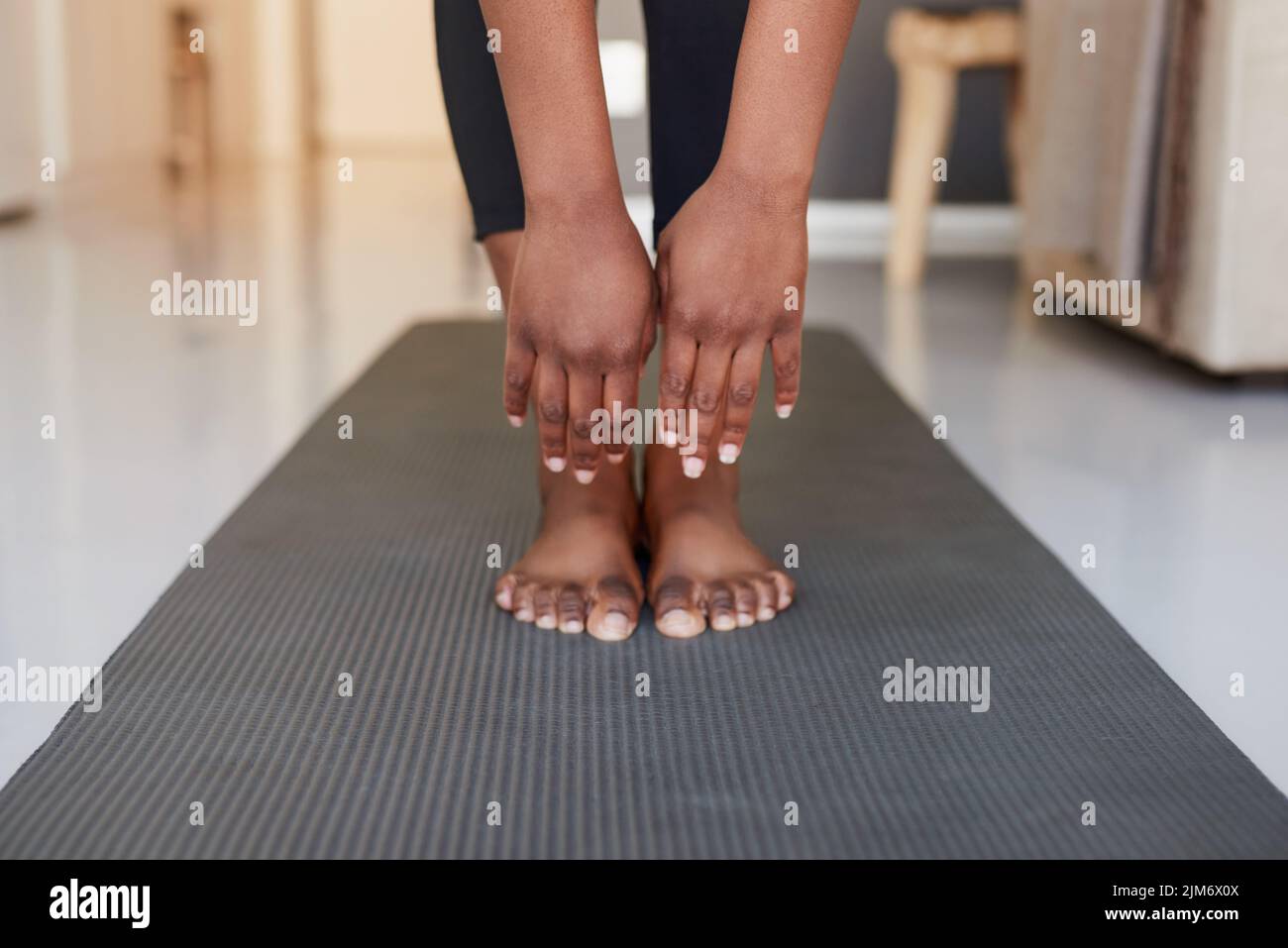 Every stretch is a form of progress. Closeup shot of an unrecognisable ...