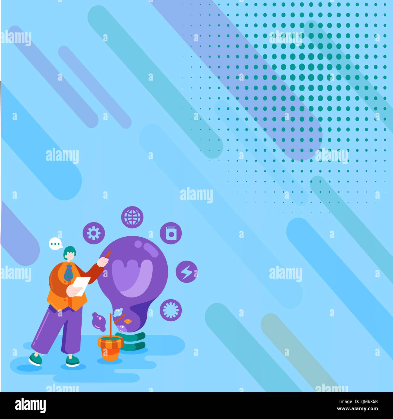 Teacher Presenting New Ideas On Students. Researcher Drawing Showing ...