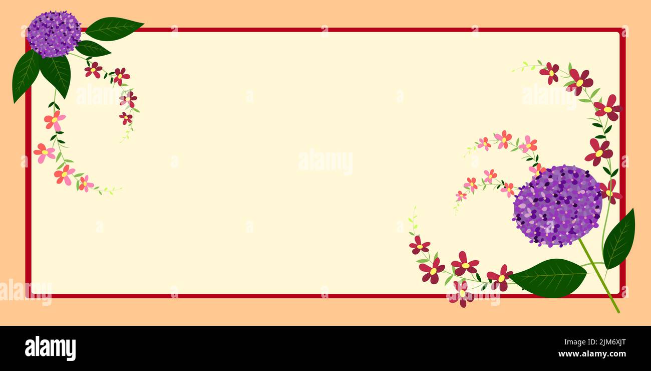 Frame With Leaves And Flowers Around And Important Announcements Inside ...