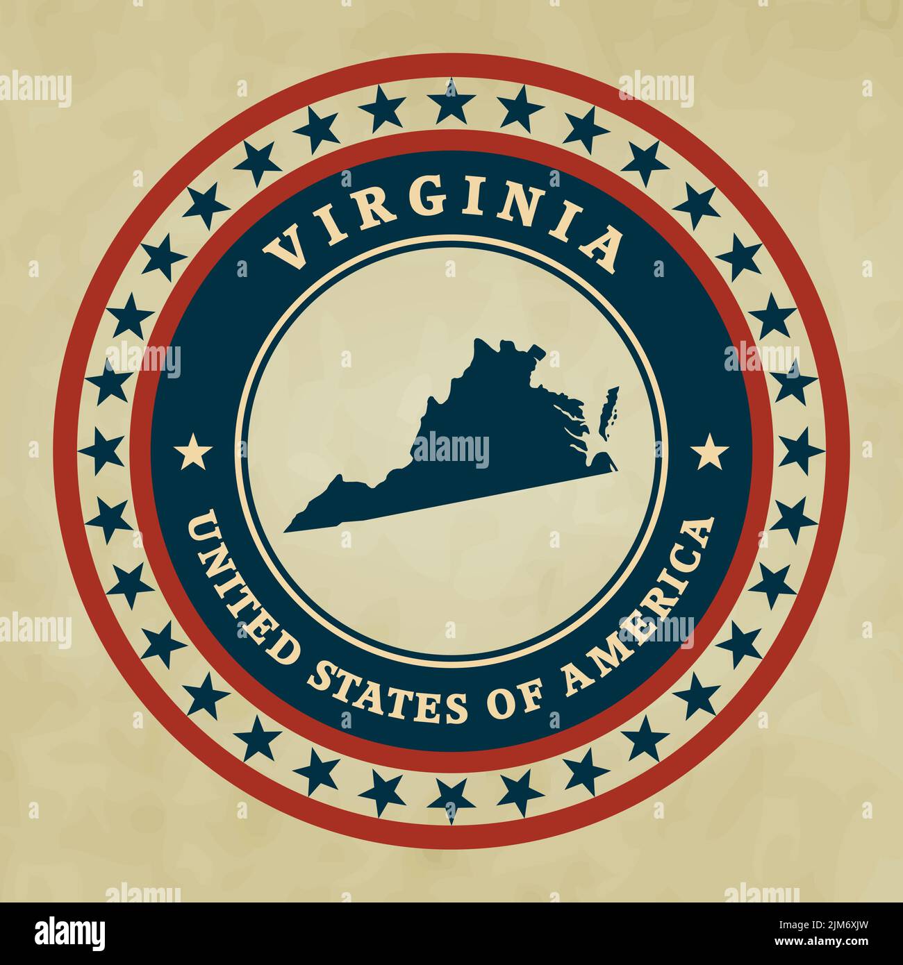 Vintage label with map of Virginia, vector Stock Vector Image & Art - Alamy