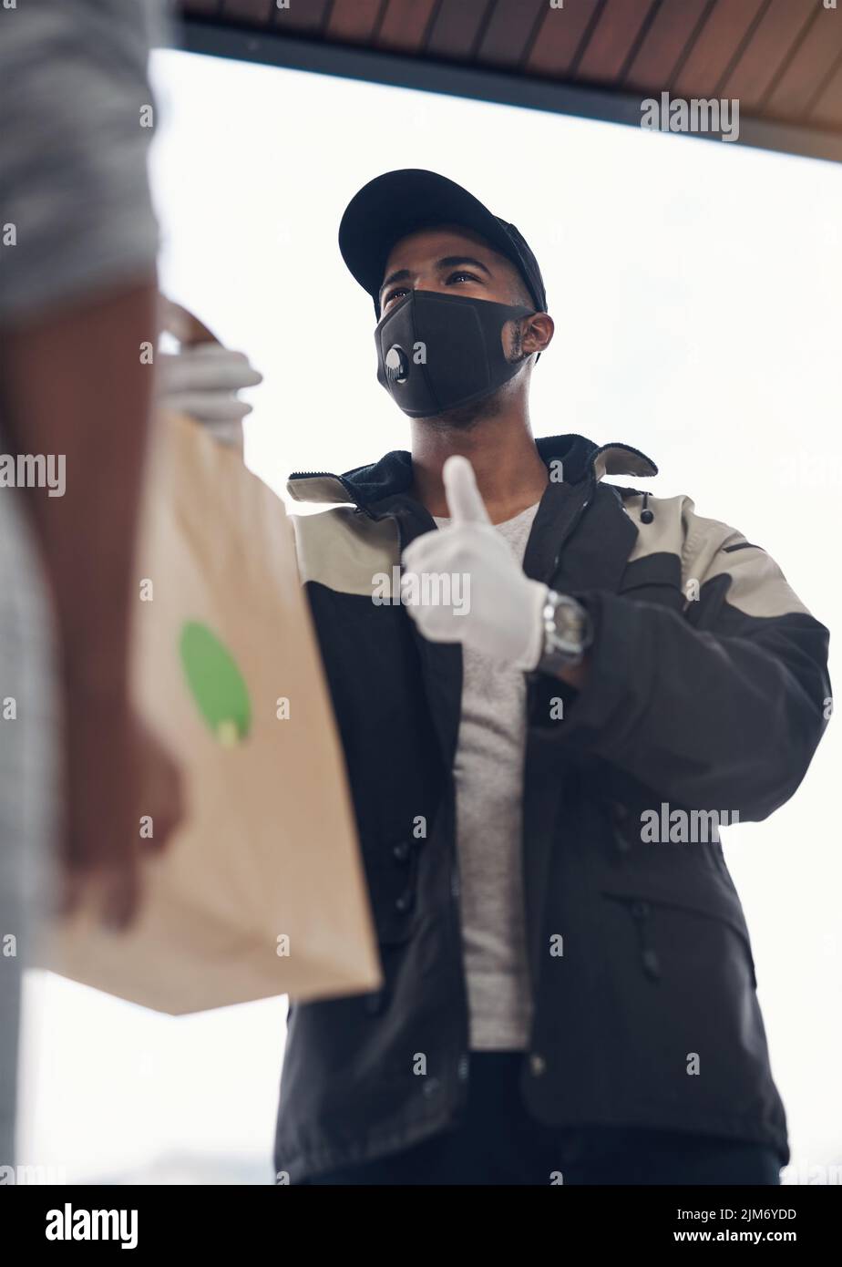 Dont feel like cooking Weve got your dinner covered. a masked young man ...