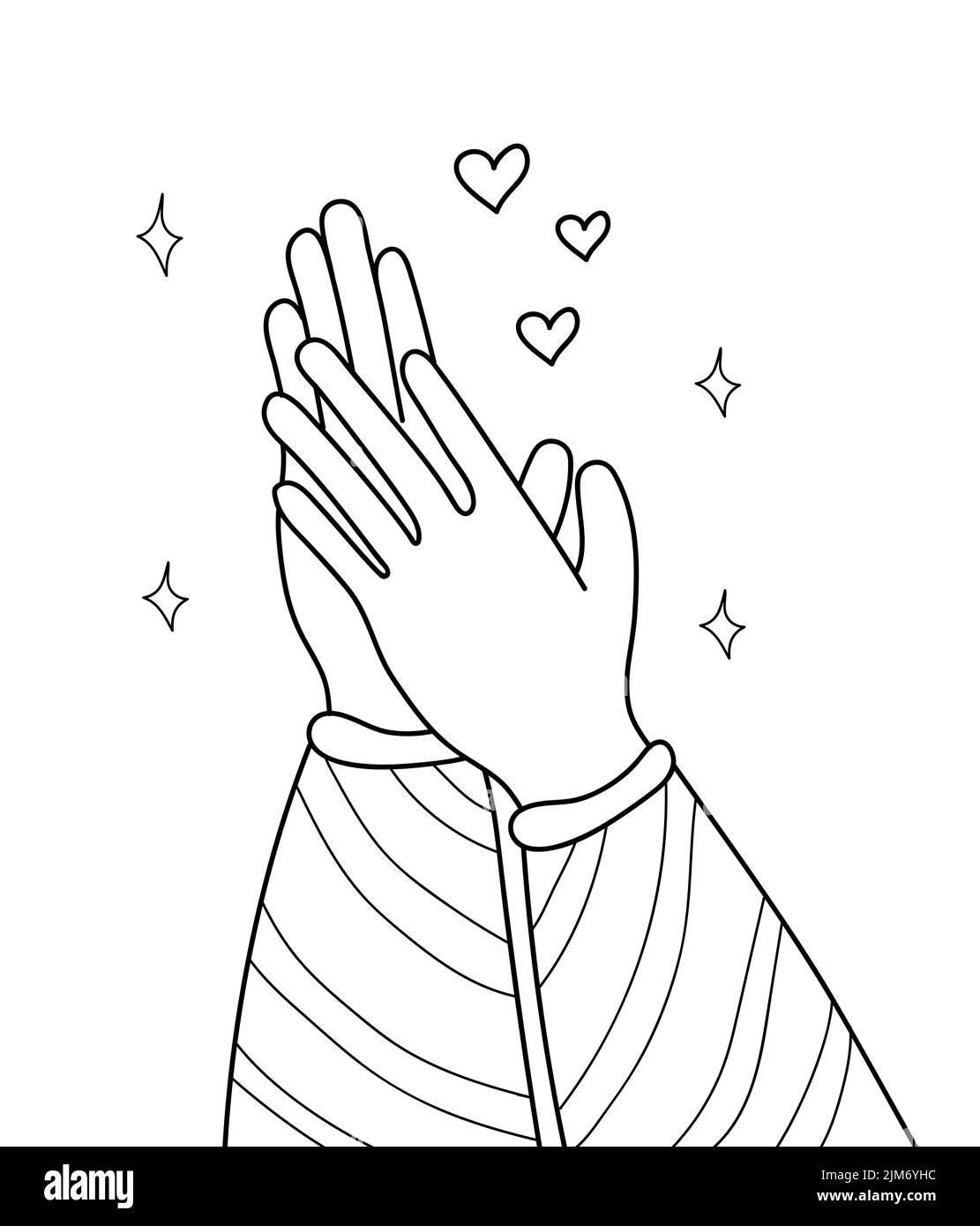 Likes giving concept vector in doodle style. Give hearts as love ...