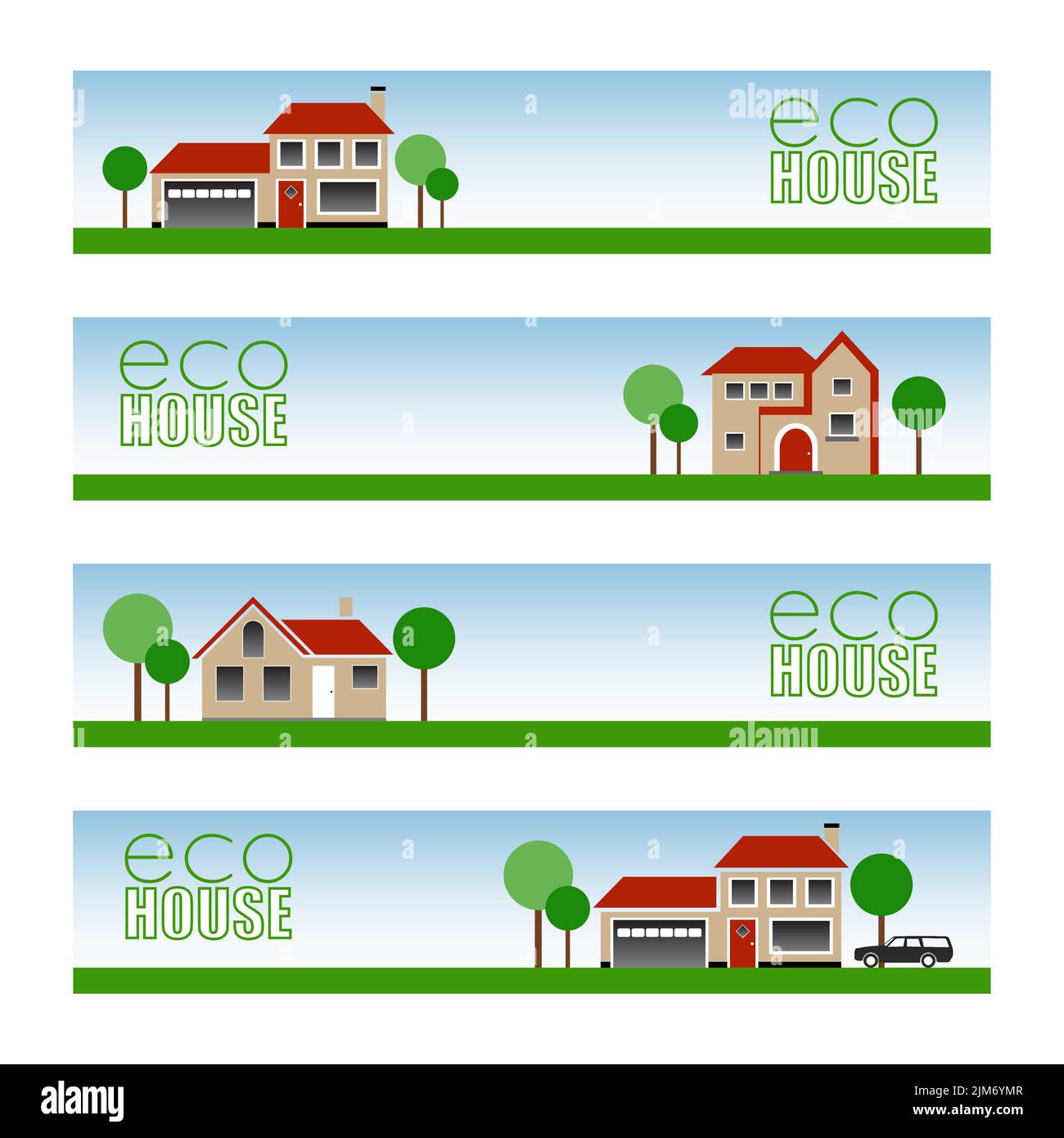 Eco house banner vector illustration Stock Vector Image & Art - Alamy