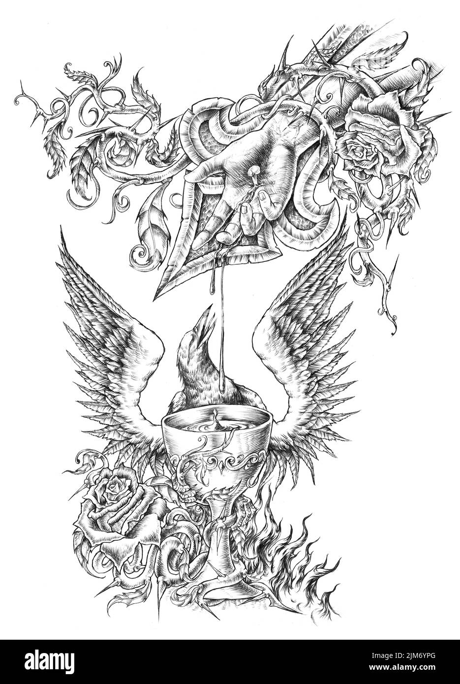 Bleeding Hand Drawing