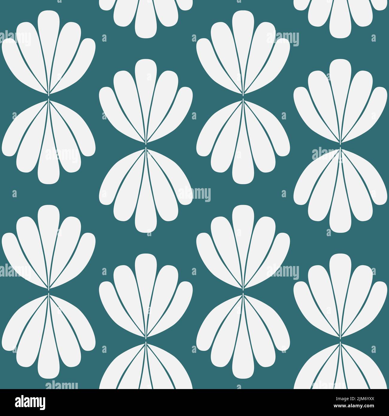 Green light dark swamp clam shell on dark background seamless pattern ...